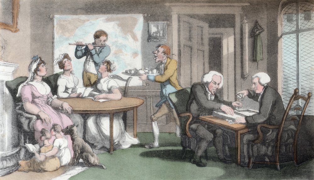 The Social Evening, illustration from 'The Vicar of Wakefield' by Oliver Goldsmith, pub ...